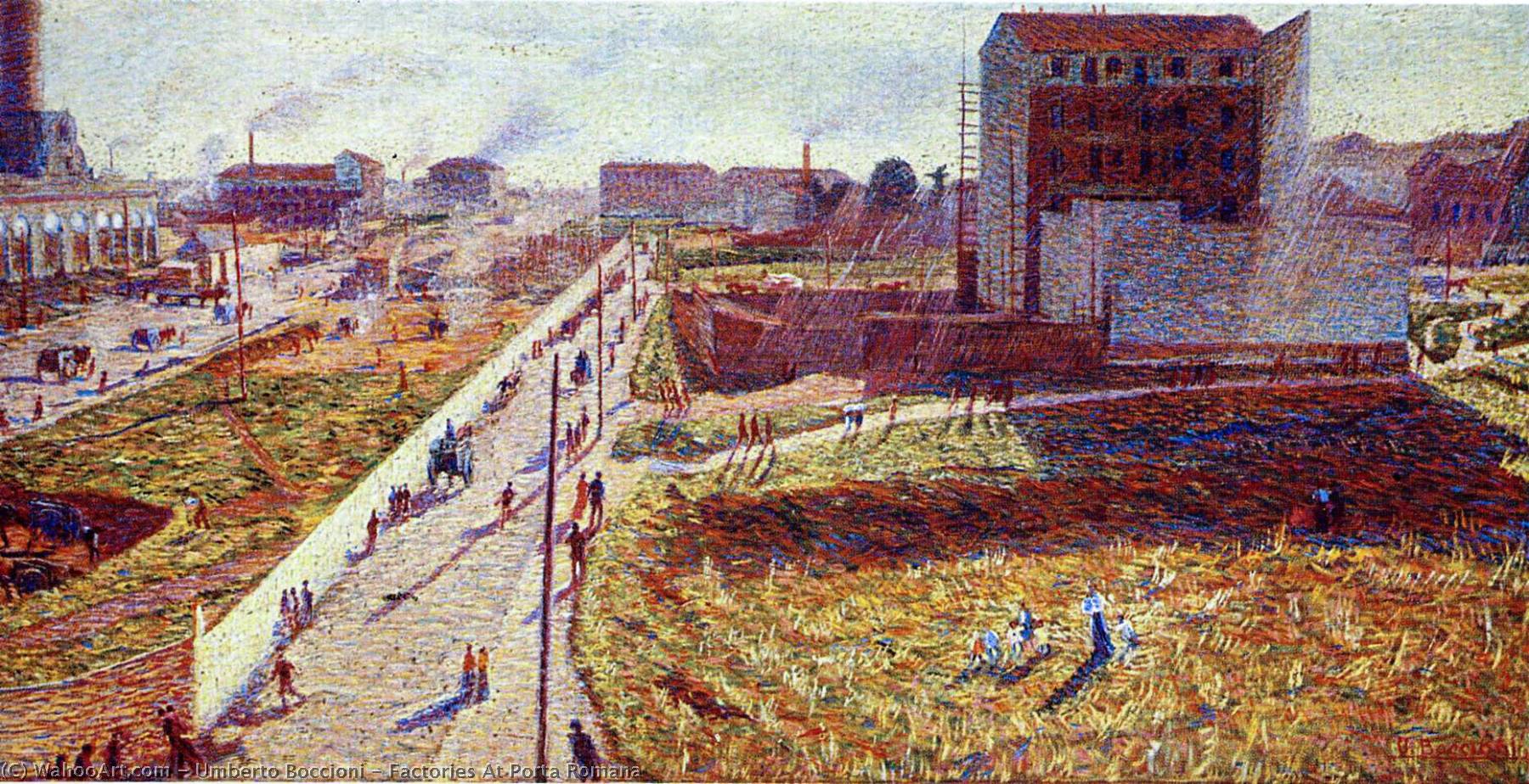 Riproduzioni Di Quadri Fabbriche di Porta Romana di Umberto Boccioni ...