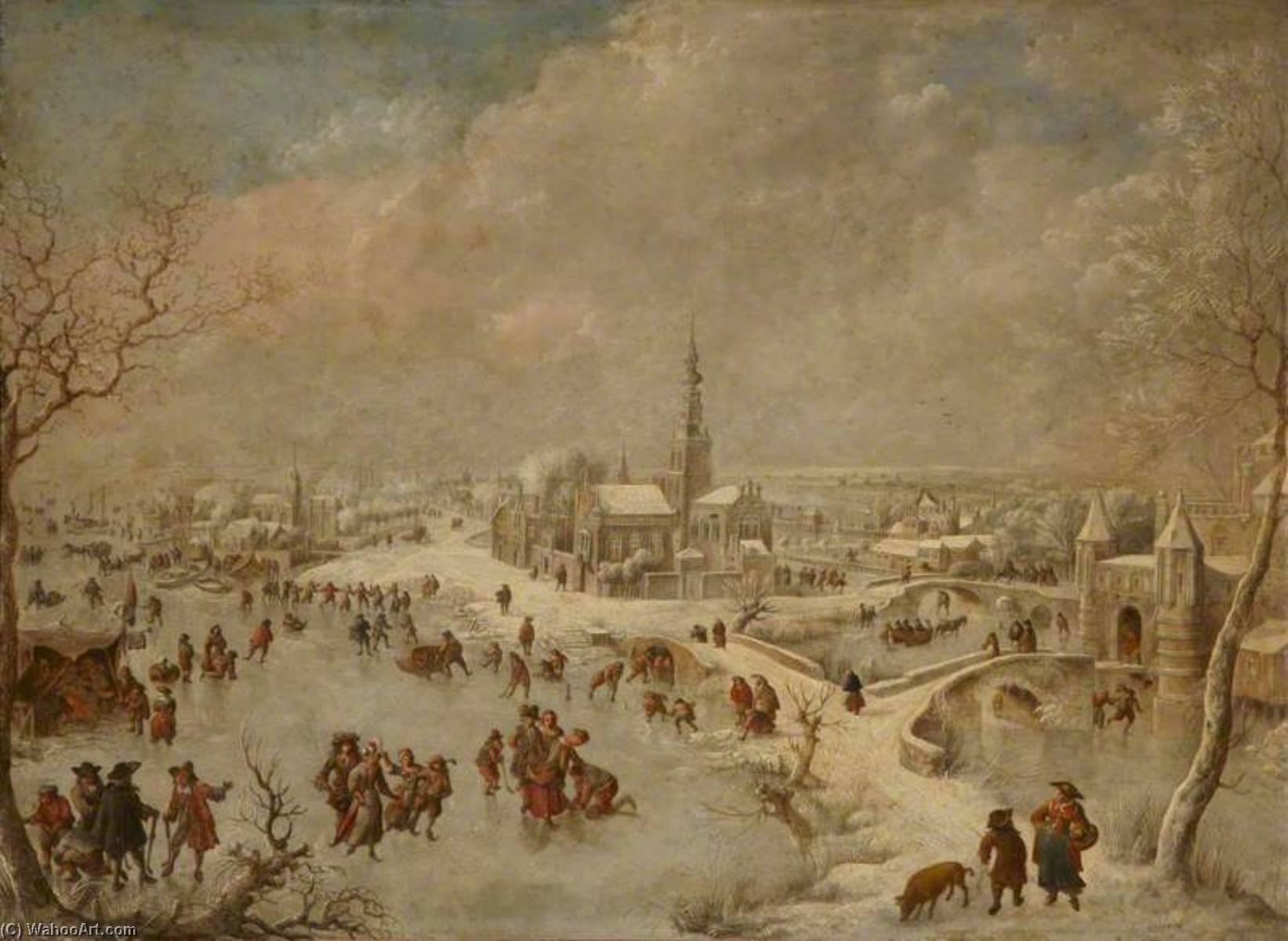 Riproduzioni Di Belle Arti Scene invernali di Jan Griffier (1652-1718 ...